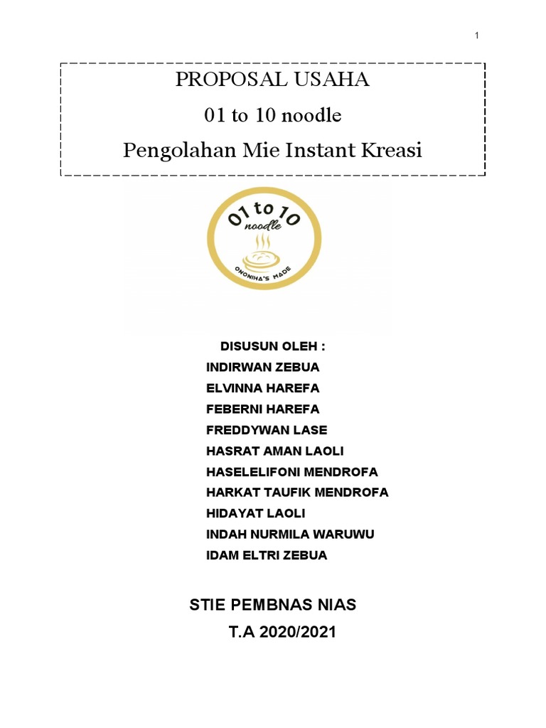 Contoh PROPOSAL KEWIRAUSAHAAN | PDF