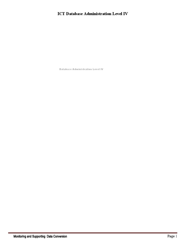 Ict Its4!04!0811 Monitor and Support Data Conversion 1 | PDF | Data ...