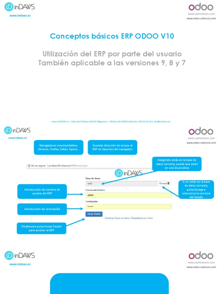 Guía de Uso Básico de Odoo ERP V10 | PDF | Planificación de recursos ...