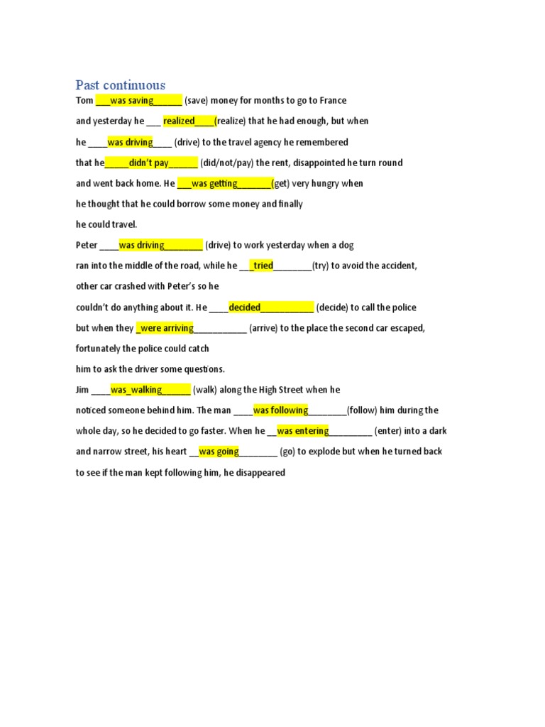 Past Continuous | PDF