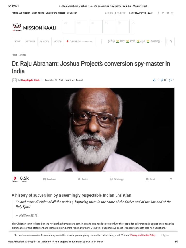 Dr. Raju Abraham: Joshua Project's Spy in India | PDF | Christian ...