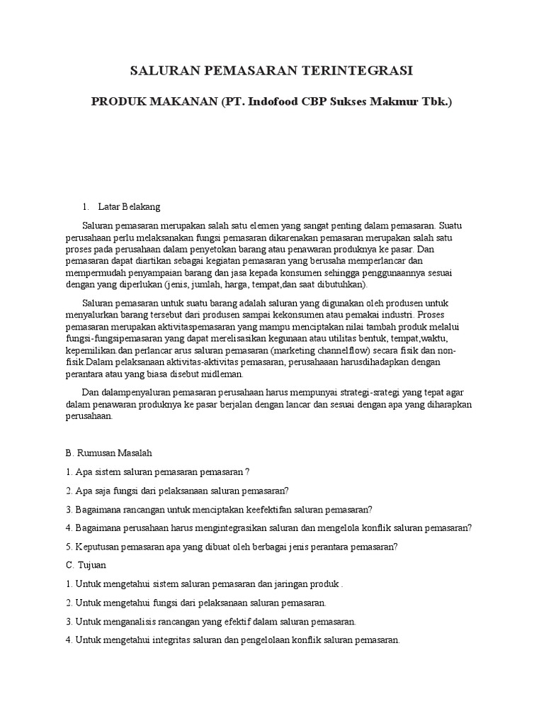 Tugas MP Saluran Pemasaran Terintergrasi | PDF