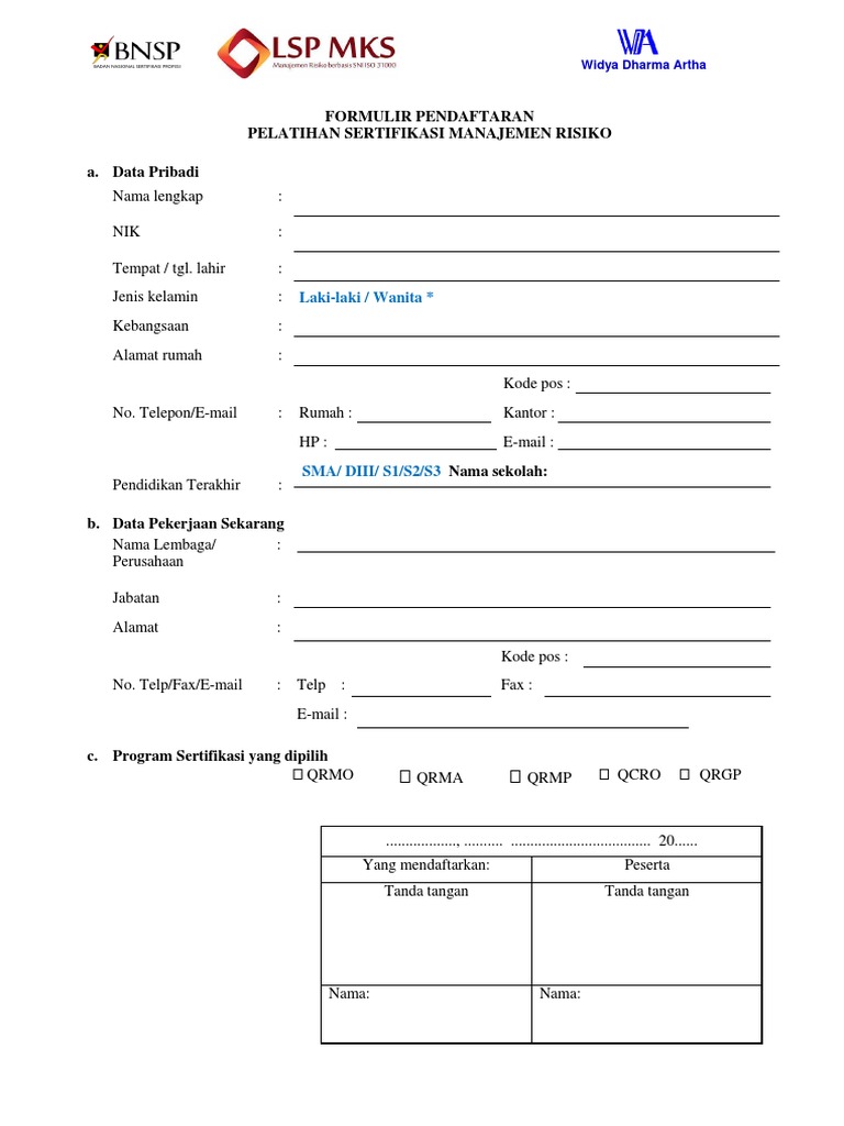 2020 01 09 Formulir MR LSP Mks | PDF