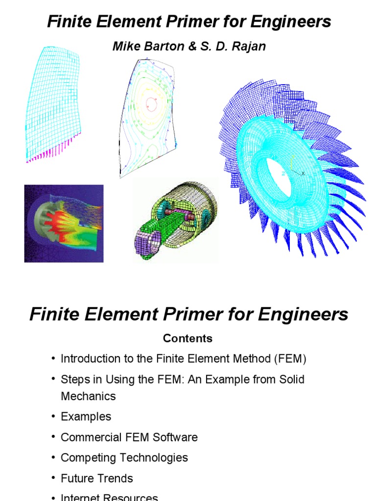Finite Element Primer For Engineers: Mike Barton & S. D. Rajan | PDF | Finite Element Method ...