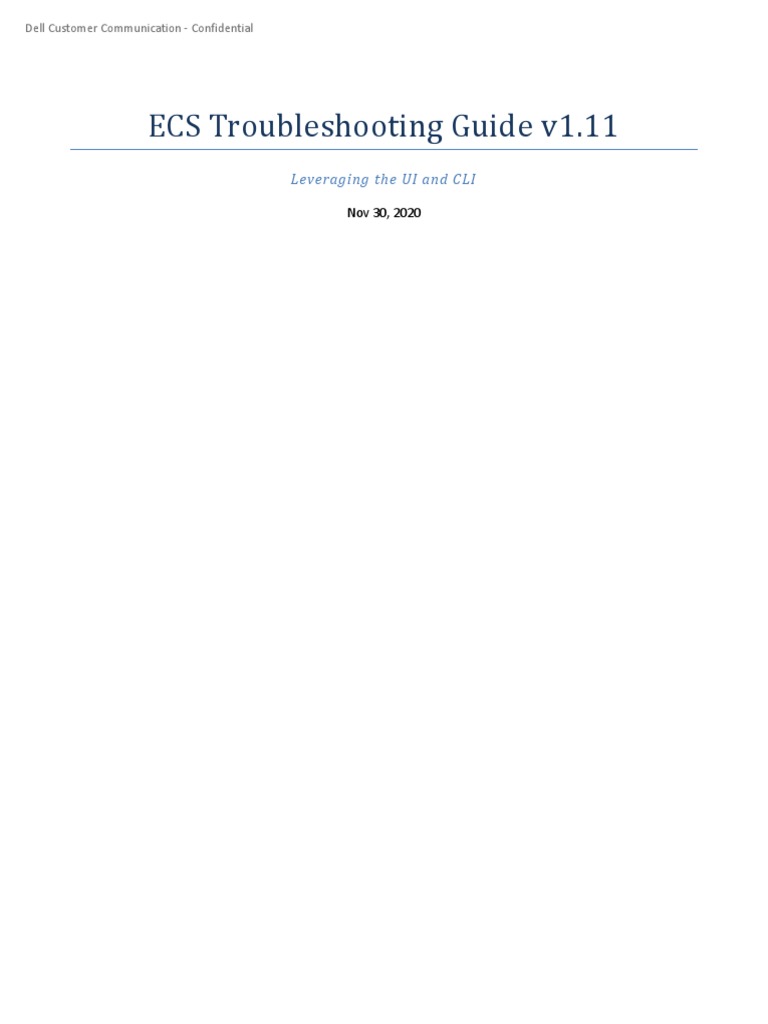 Ecs Troubleshooting Guide V1 11 Pdf Hypertext Transfer Protocol Command Line Interface