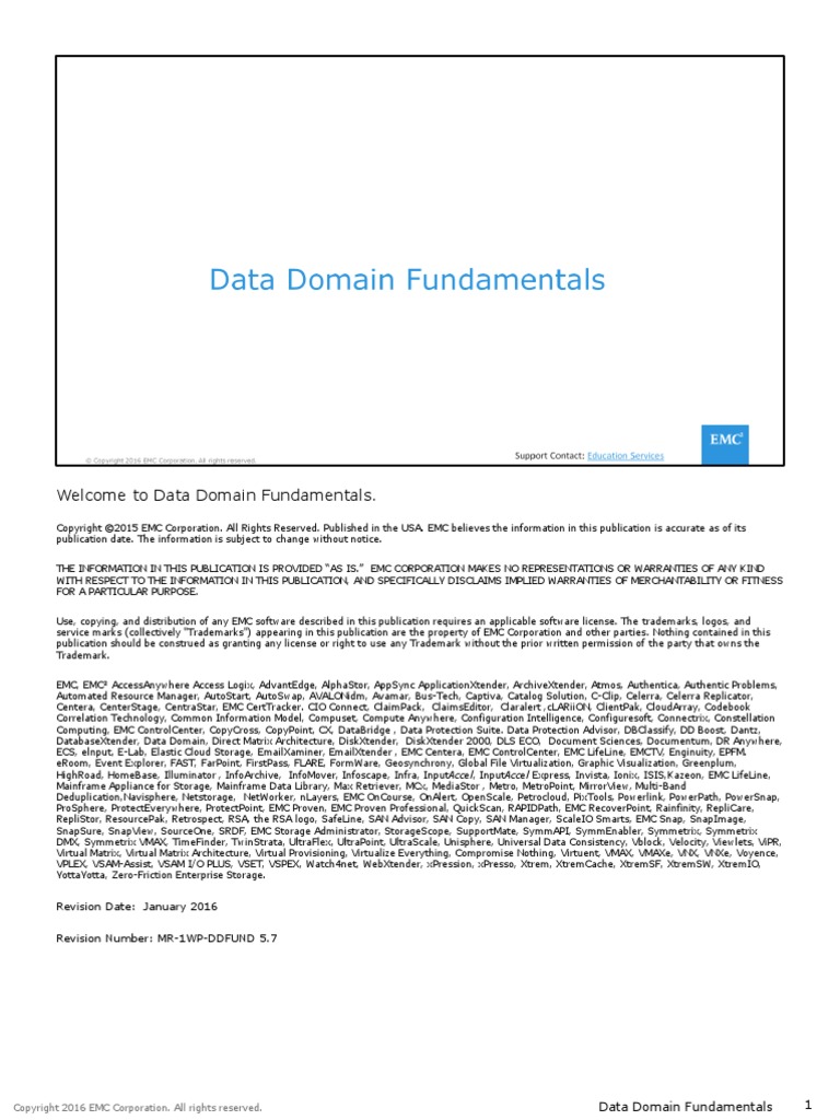 Data Domain Fundamentals Student Guide | PDF | Backup | Computer Data ...