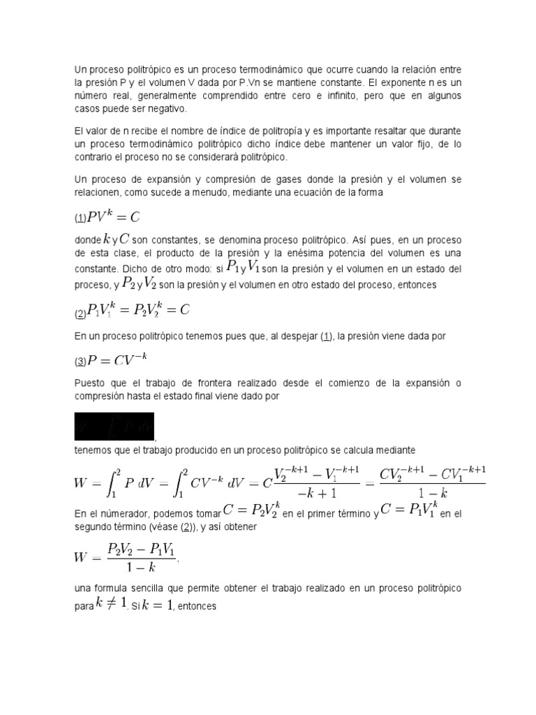 Procesos Politrópicos | PDF