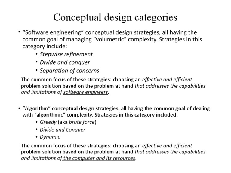 Conceptual Design Categories: and Limitations of Software Engineers ...