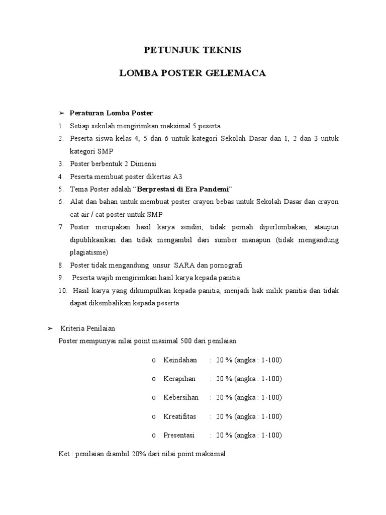 Petunjuk Lomba Poster Gelemaca | PDF | Seni