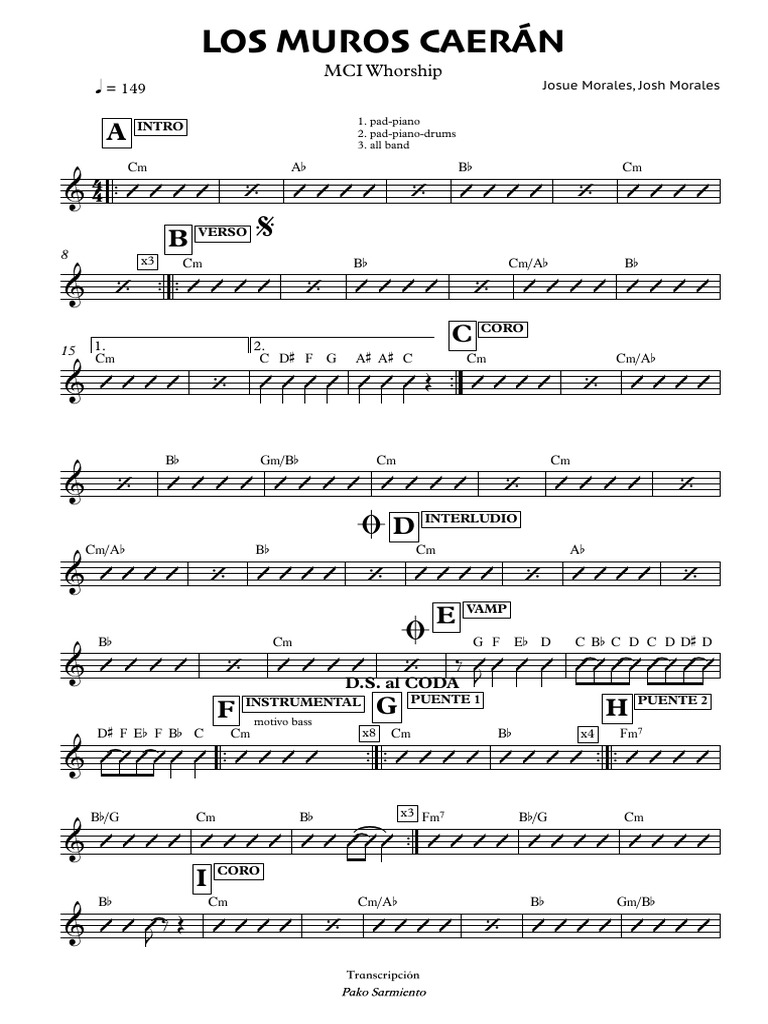Los Muros Caerán - Partitura Completa | PDF