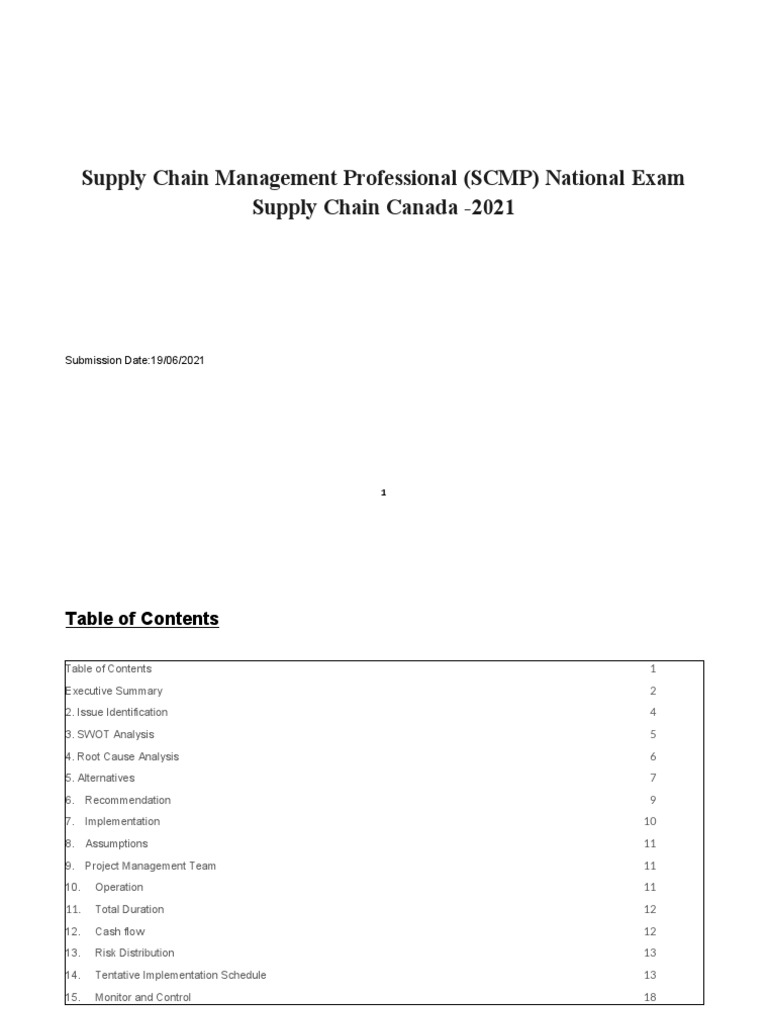 Supply Chain Management Professional (SCMP) National Exam Supply Chain ...