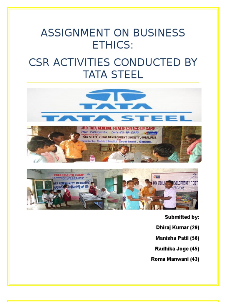 Tata Steel's CSR Activities Overview | PDF | Business