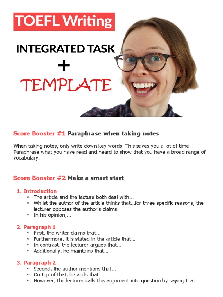 TOEFL Template Integrated Task | PDF | Argument | Cognitive Science