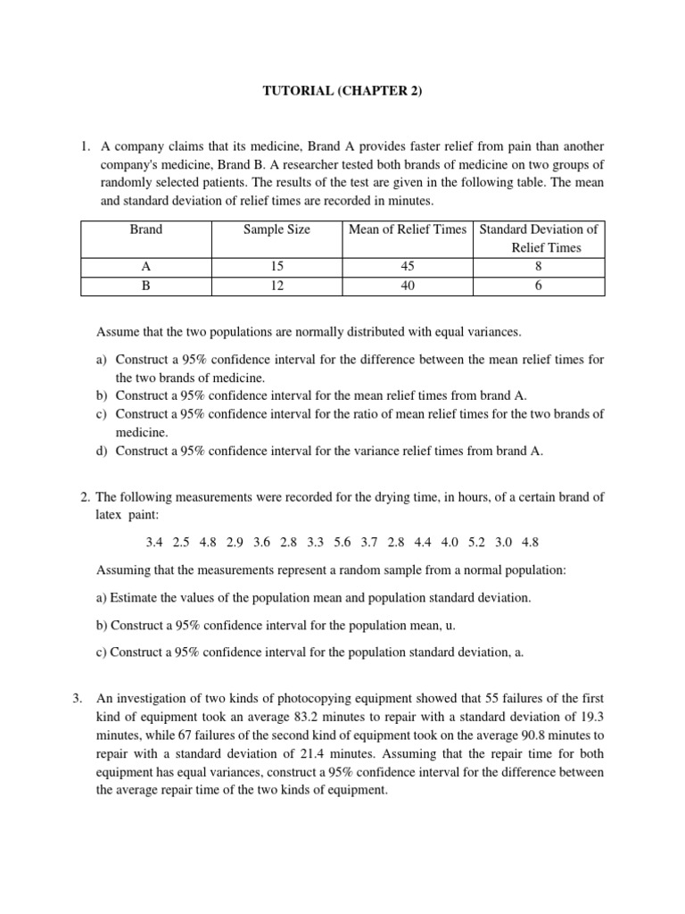 Tutorial Chapter 2 | Download Free PDF | Standard Deviation ...