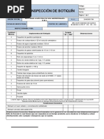 Actualizado 170329 FORMATO INSPECCION DE BOTIQUIN | PDF | Primeros auxilios | Medicina