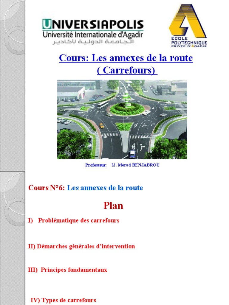 Cours N° 6 CARREFOURS | PDF | Intersection (Route) | Route