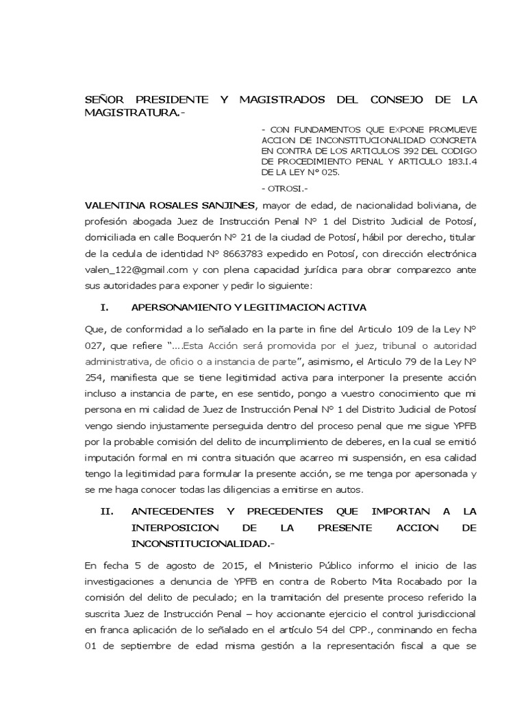 Modelo De Accion De Amparo Pdf Debido Al Proceso Derecho Penal