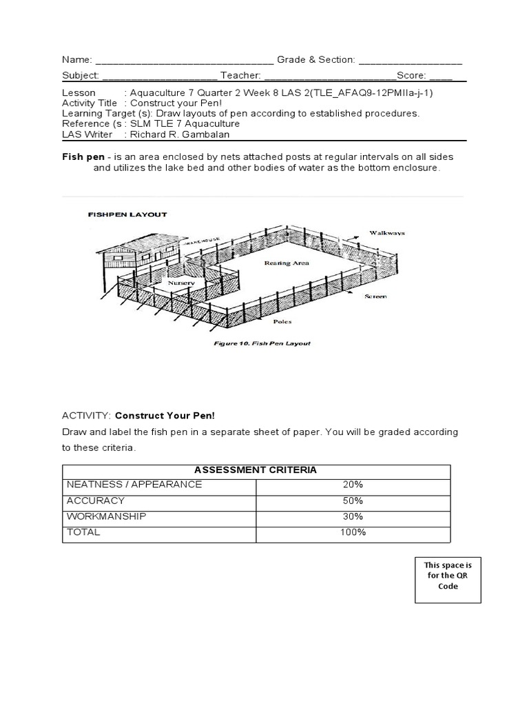 Fish Pen - Is An Area Enclosed by Nets Attached Posts at Regular ...