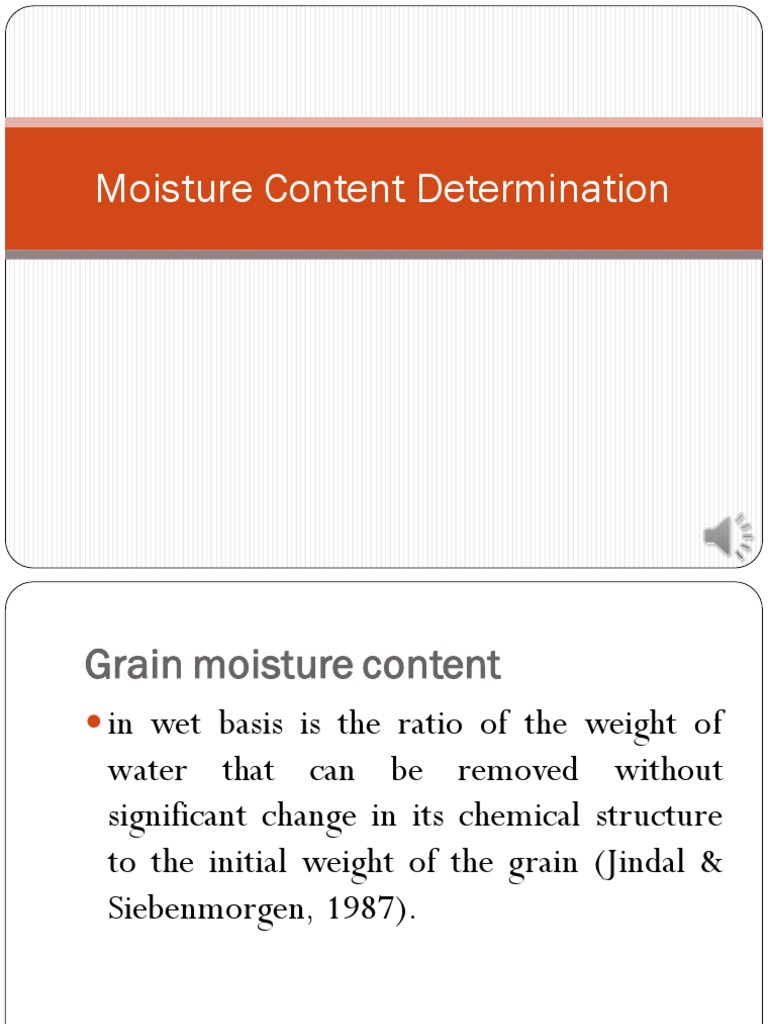 Methods and Principles of Grain Moisture Content Determination | PDF ...