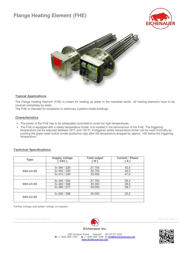 Flange Heating Element (FHE) : Typical Applications | PDF | Thermostat ...