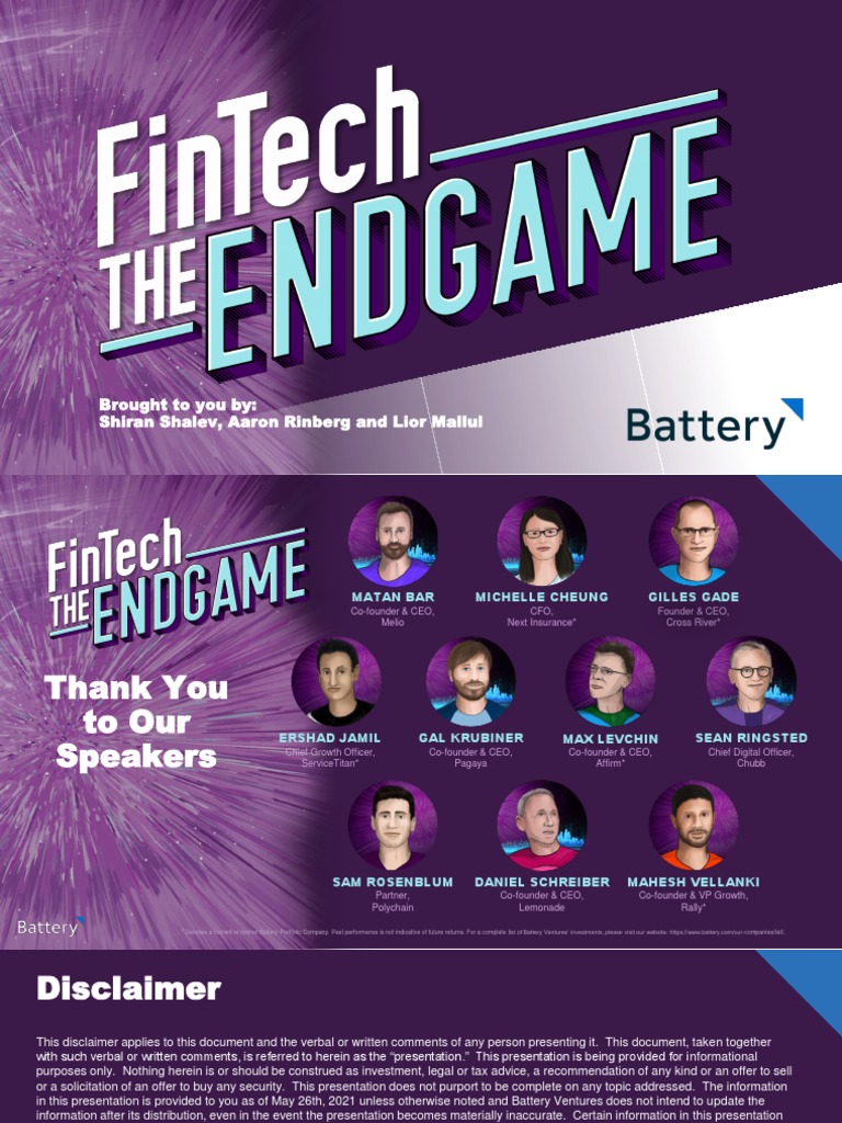 FinTech: The Endgame Report 2021 | PDF | Companies | Business