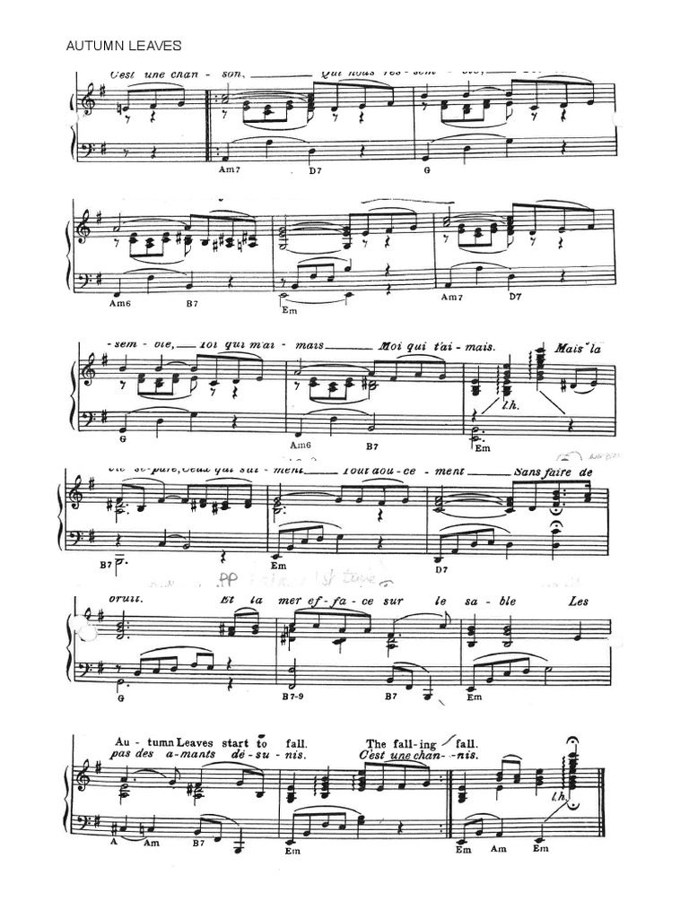 Autumn Leaves Piano | PDF