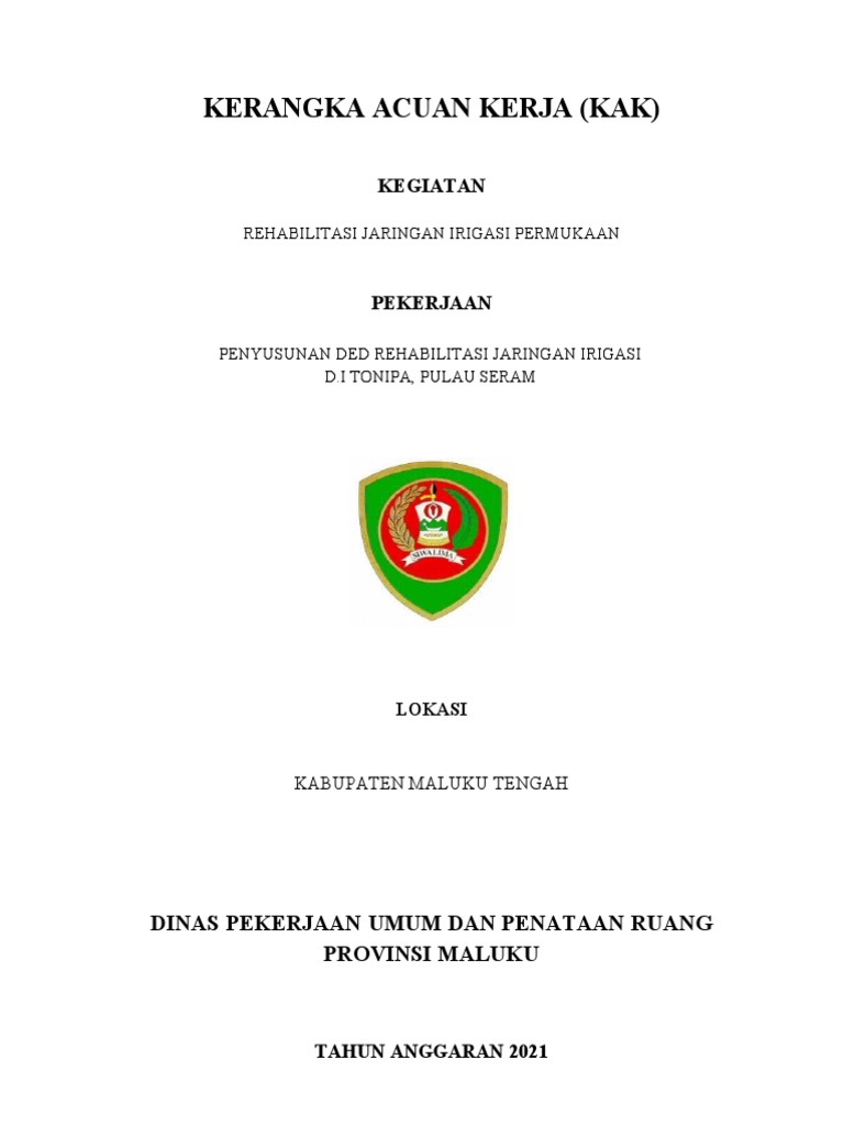 Rehabilitasi Irigasi D.I Tonipa 2021 | PDF
