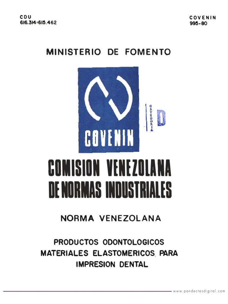 Covenin 995-80 | PDF | Química | Materiales