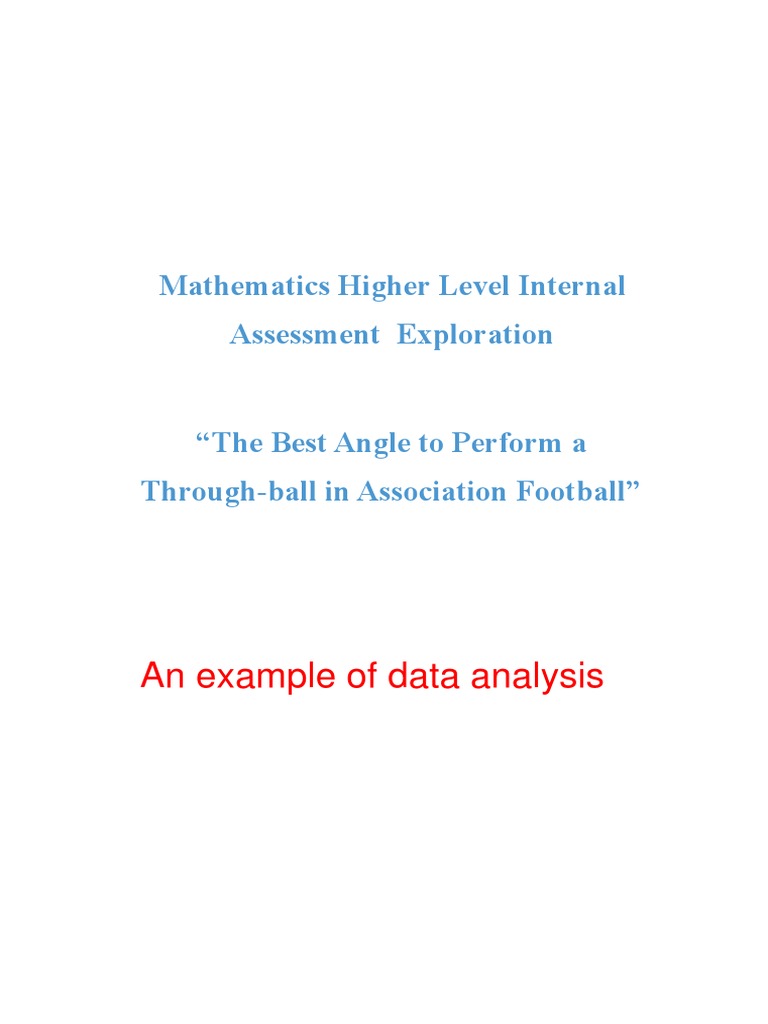 An Example of Data Analysis: Mathematics Higher Level Internal ...