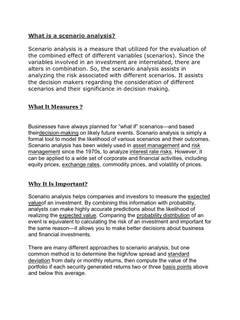Scenario Analysis in Risk Management | PDF | Risk | Investing