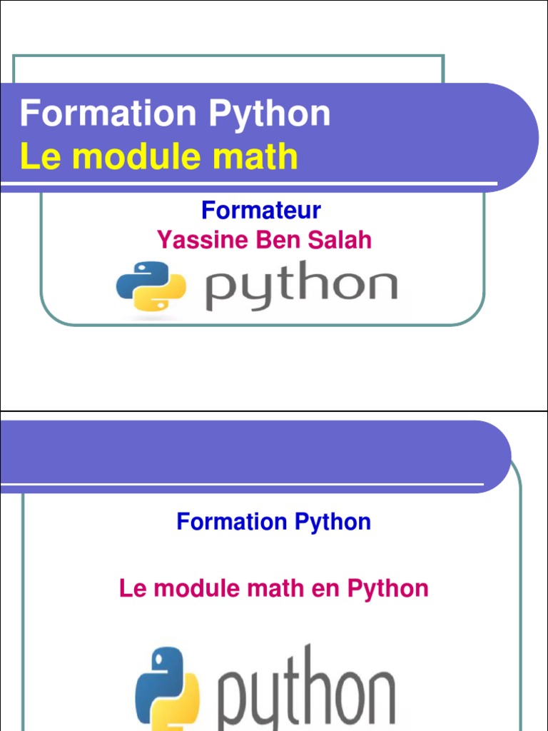 Guide Complet du Module Math en Python | PDF | Fonction trigonométrique | Combinatoire