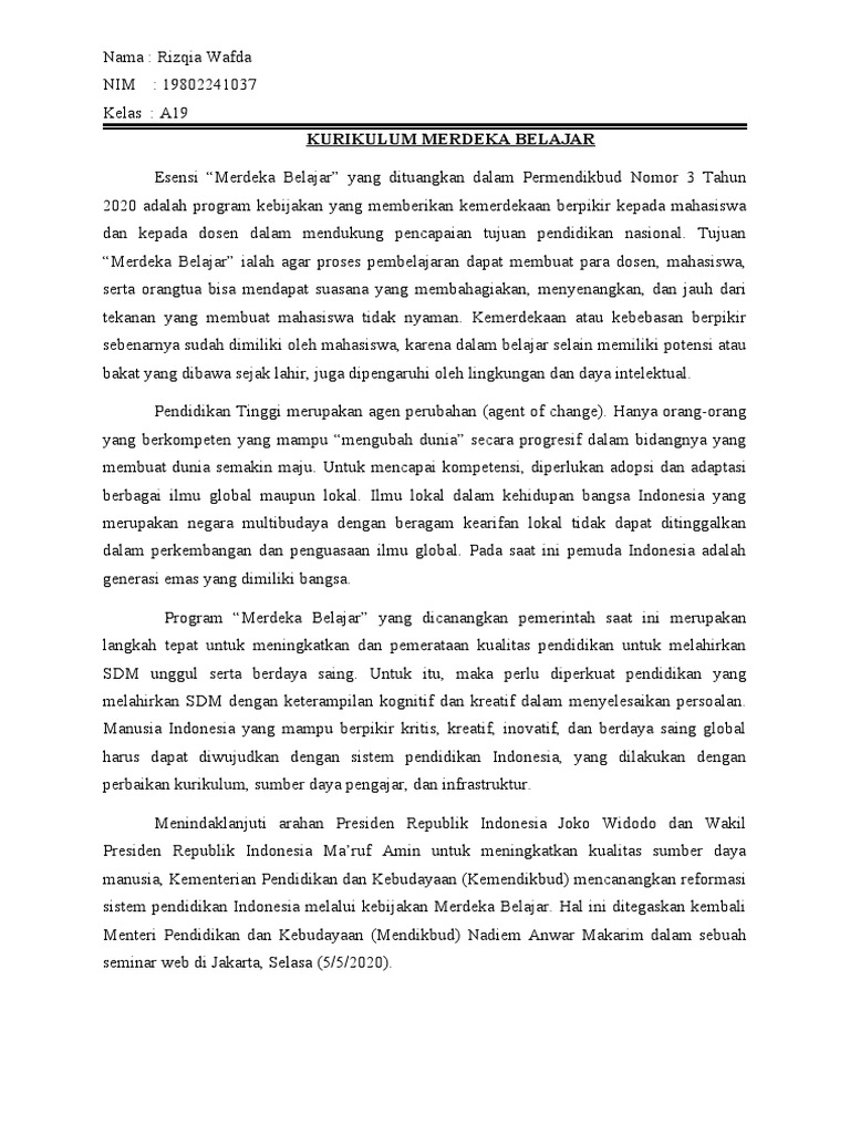 Kurikulum Merdeka Belajar | PDF