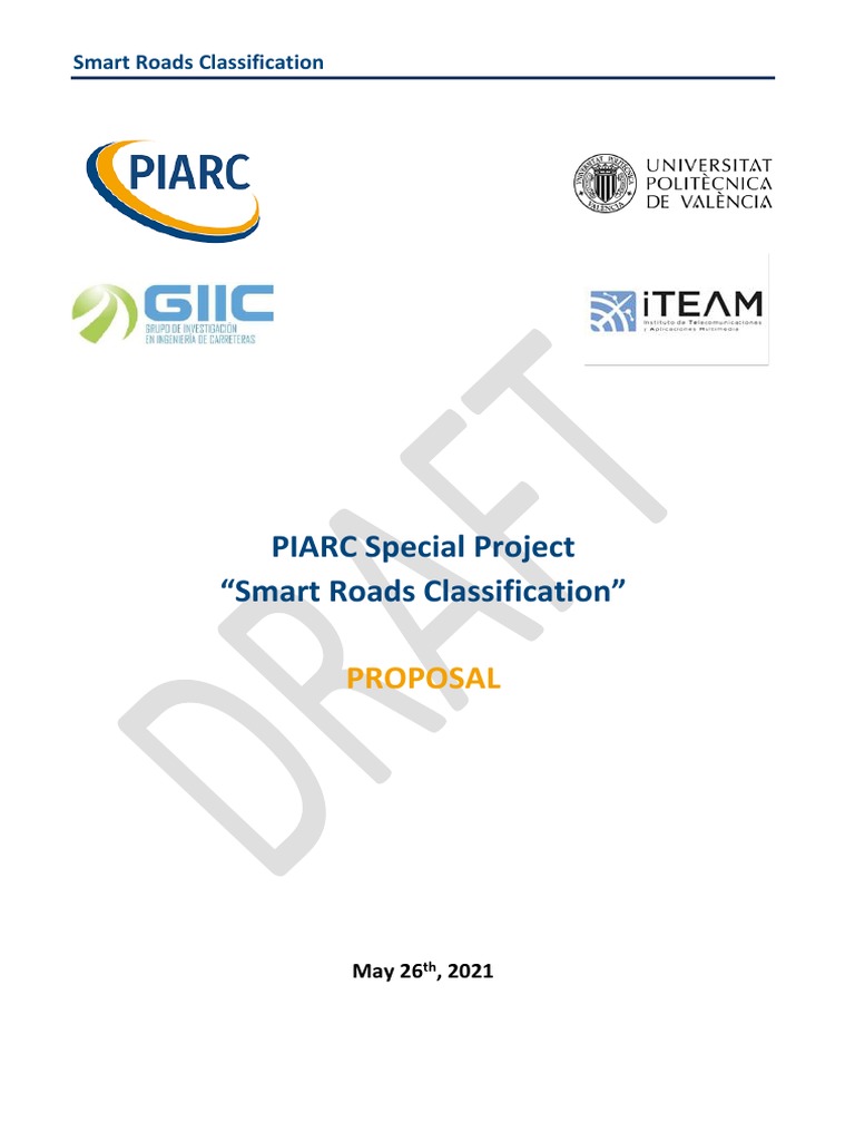 PIARC Special Project "Smart Roads Classification": Proposal | PDF ...