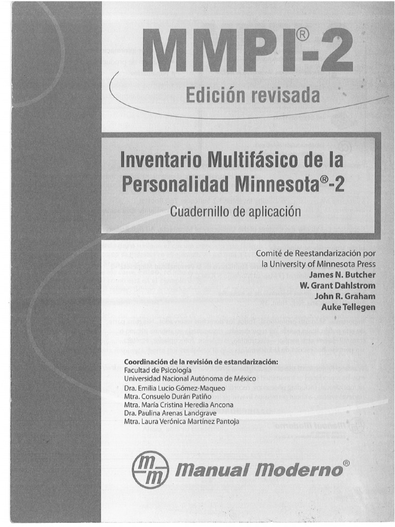 Cuadernillo de Aplicacion Mmpi-2 | PDF