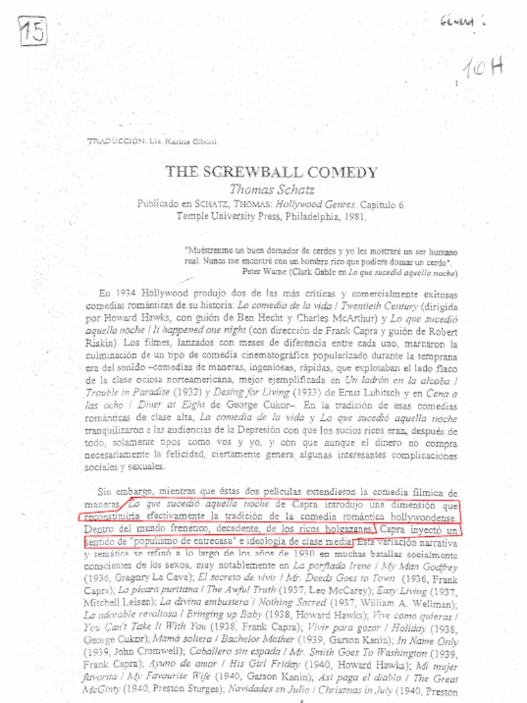 Schatz The Screwball Comedy Pdf