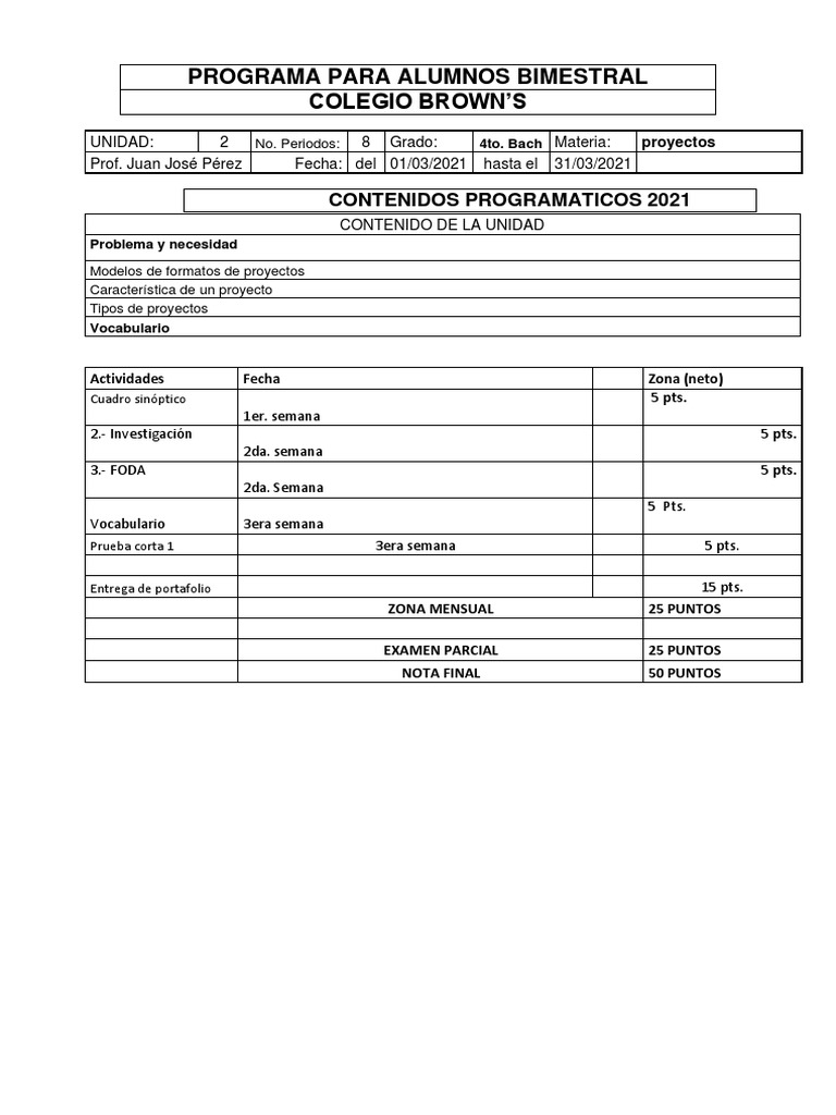 4TO Proyec 2 DOSIFICACION | PDF