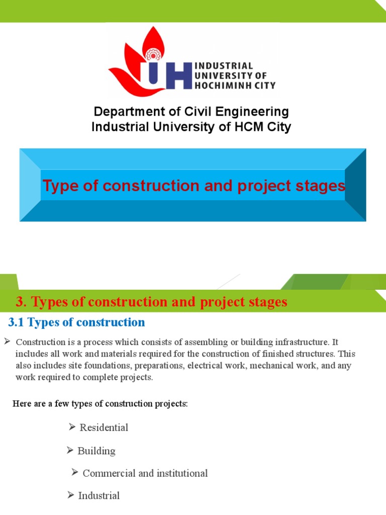 Type of Construction and Project Stages: Department of Civil ...