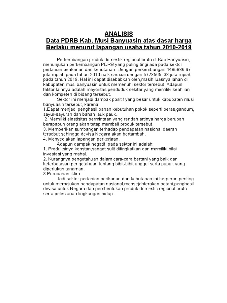 Analisis PDRB 1 | PDF