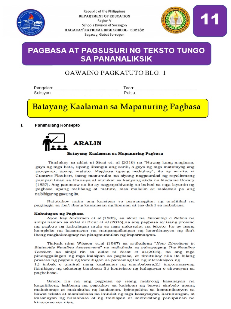 Mapanuring Pagbasa | PDF