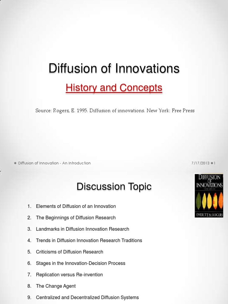 Diffusion of Innovations: History and Concepts | PDF | Innovation ...