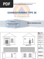 Gambar Kerja Denah Rumah 1 Lantai Type 36 | PDF