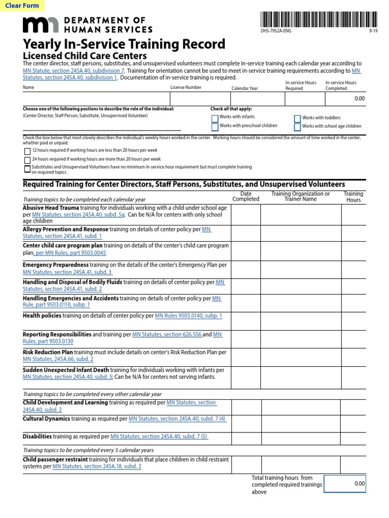 Child Care Training Record Guide | PDF | Child Care | Relationships