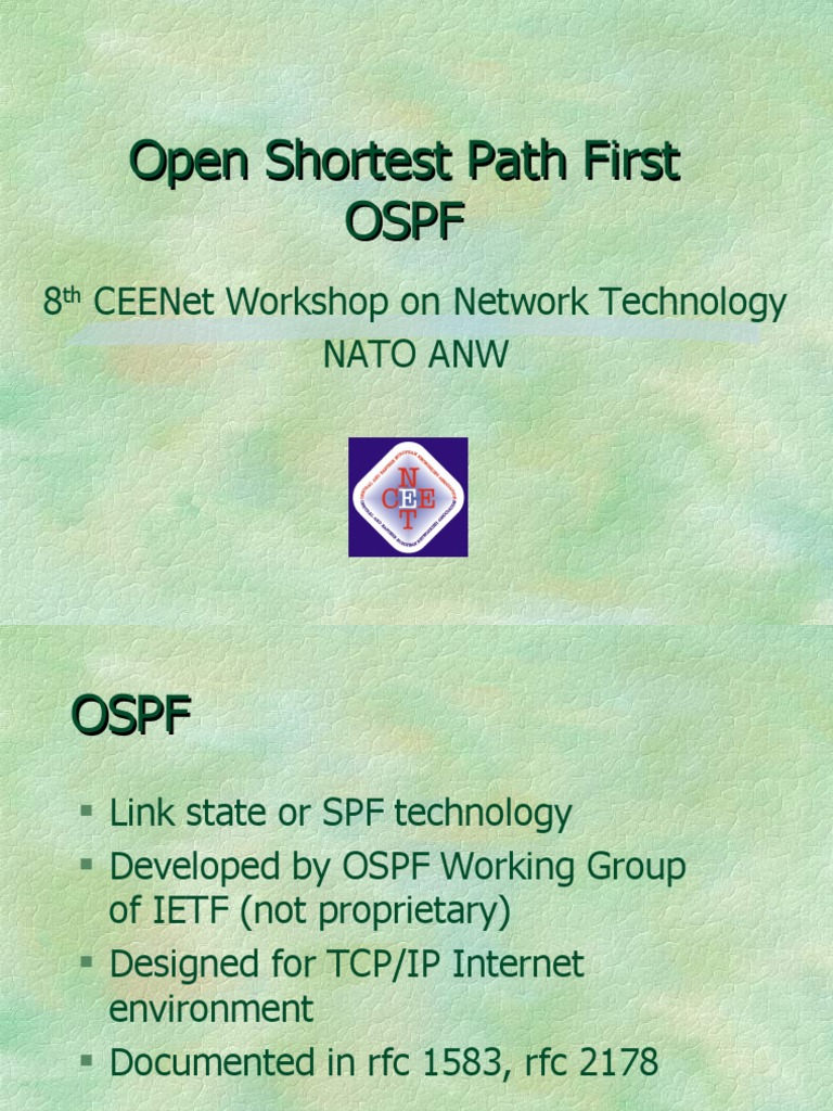 Open Shortest Path First Ospf | PDF | Network Protocols | Networking ...