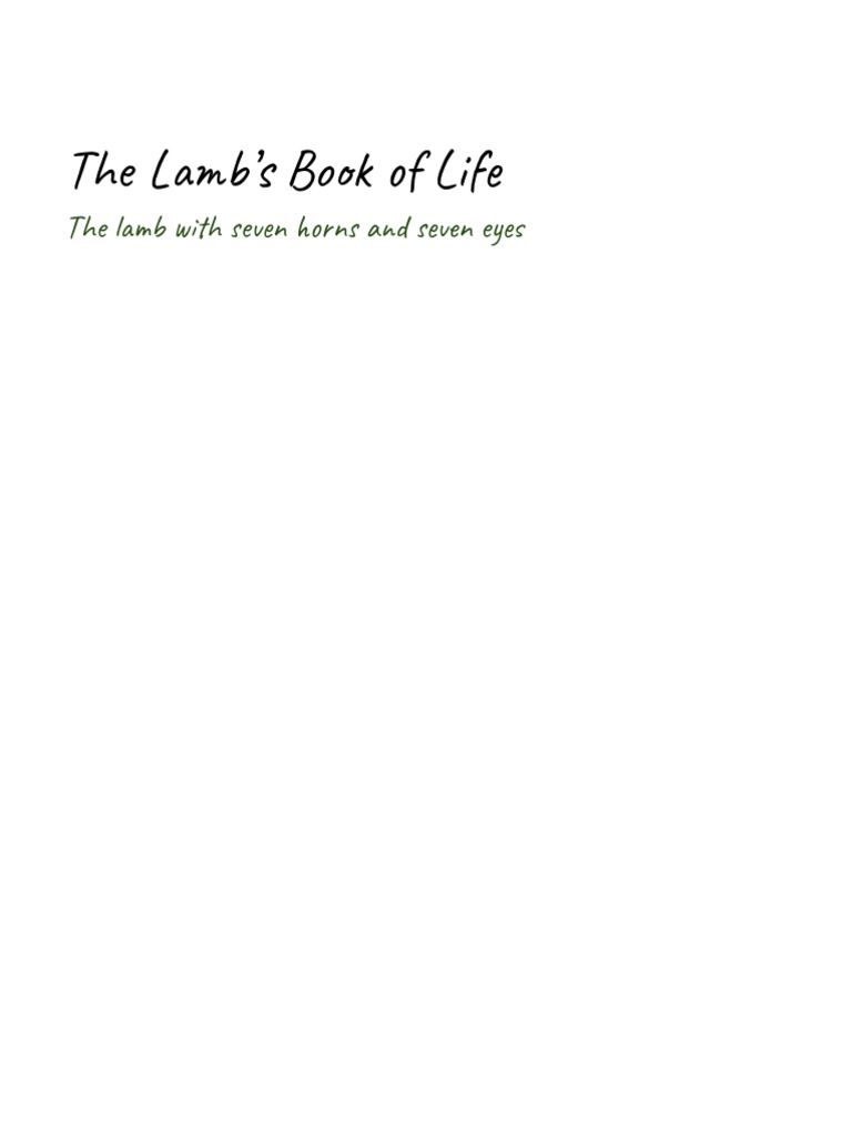 The Lambs Book of Life | PDF | Lord's Prayer | Resurrection Of Jesus