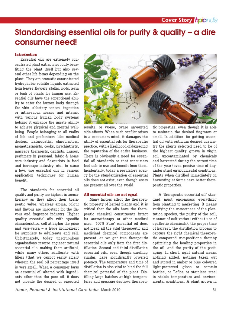Ensuring Essential Oil Purity Standards | PDF | Perfume | Essential Oil