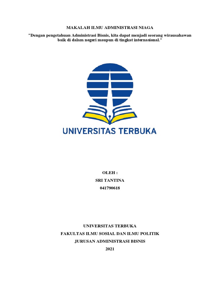 Sampul Makalah Administrasi Bisnis UT | PDF
