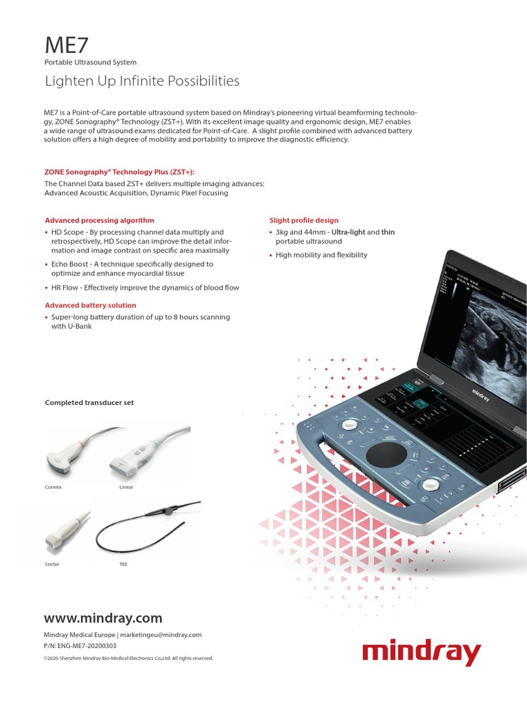 Mindray ME7 Flyer 7 | PDF | Medical Ultrasound | Ultrasound