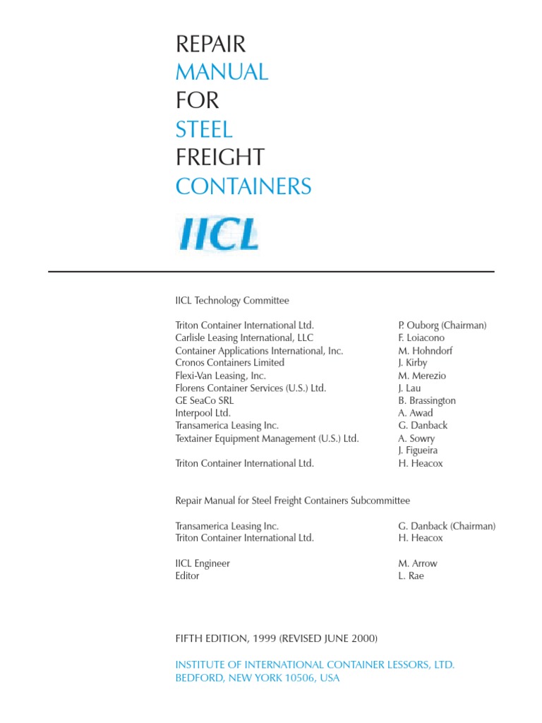 IICL Repair Manual for Steel Containers | PDF