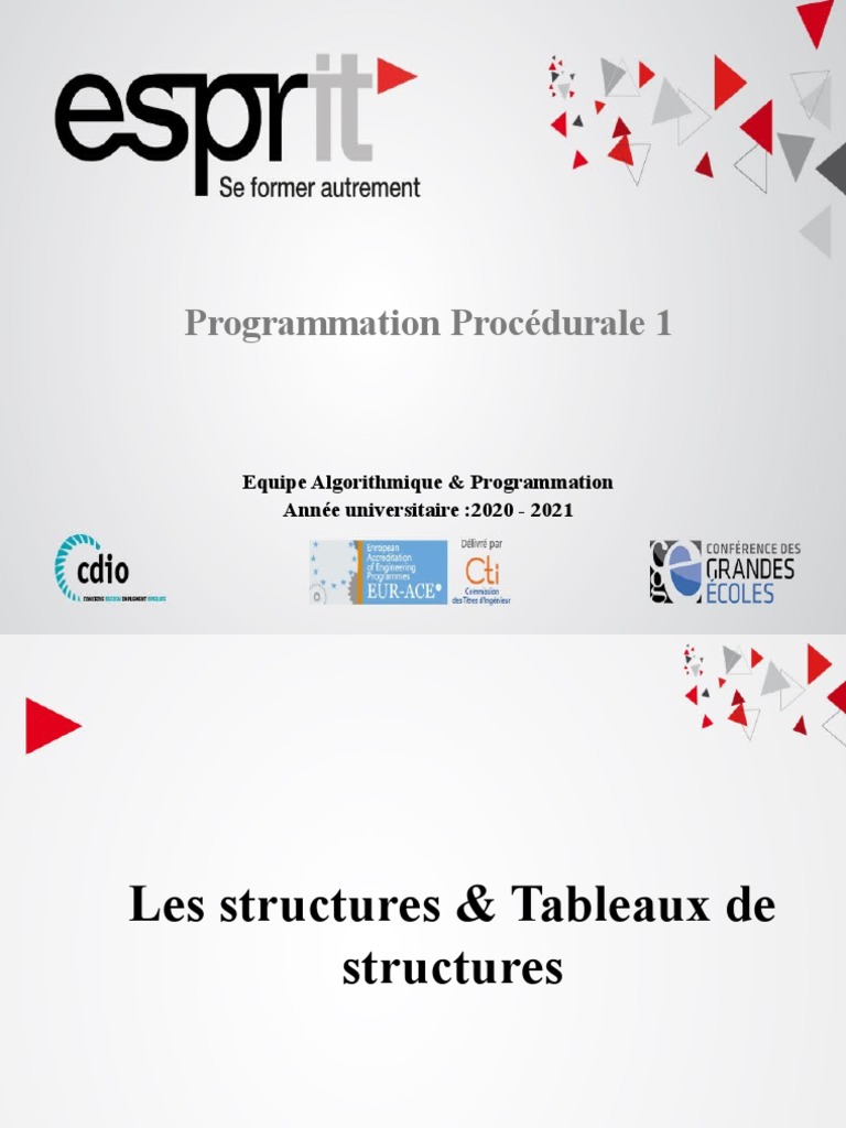 Structures Et Tableaux de Structures | PDF | Variable (informatique ... Structures Et Tableaux de Structures | PDF | Variable (informatique ...