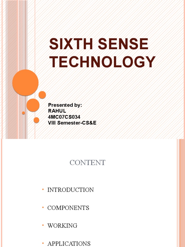Sixth Sense Technology Overview | PDF | Smartphone | Cyberspace